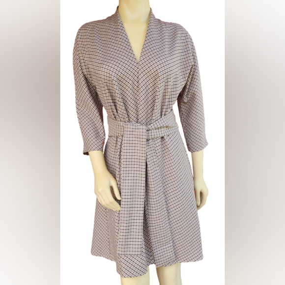 Zara | Dresses | Zara Checkered Pattern Aline Dress With Vneck Size ...